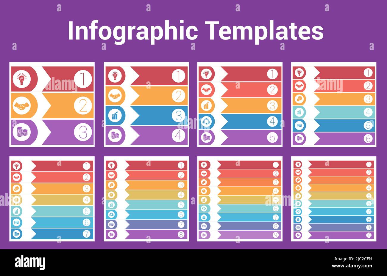 Infographic Templates from colorful horizontal arrows Stock Vector ...