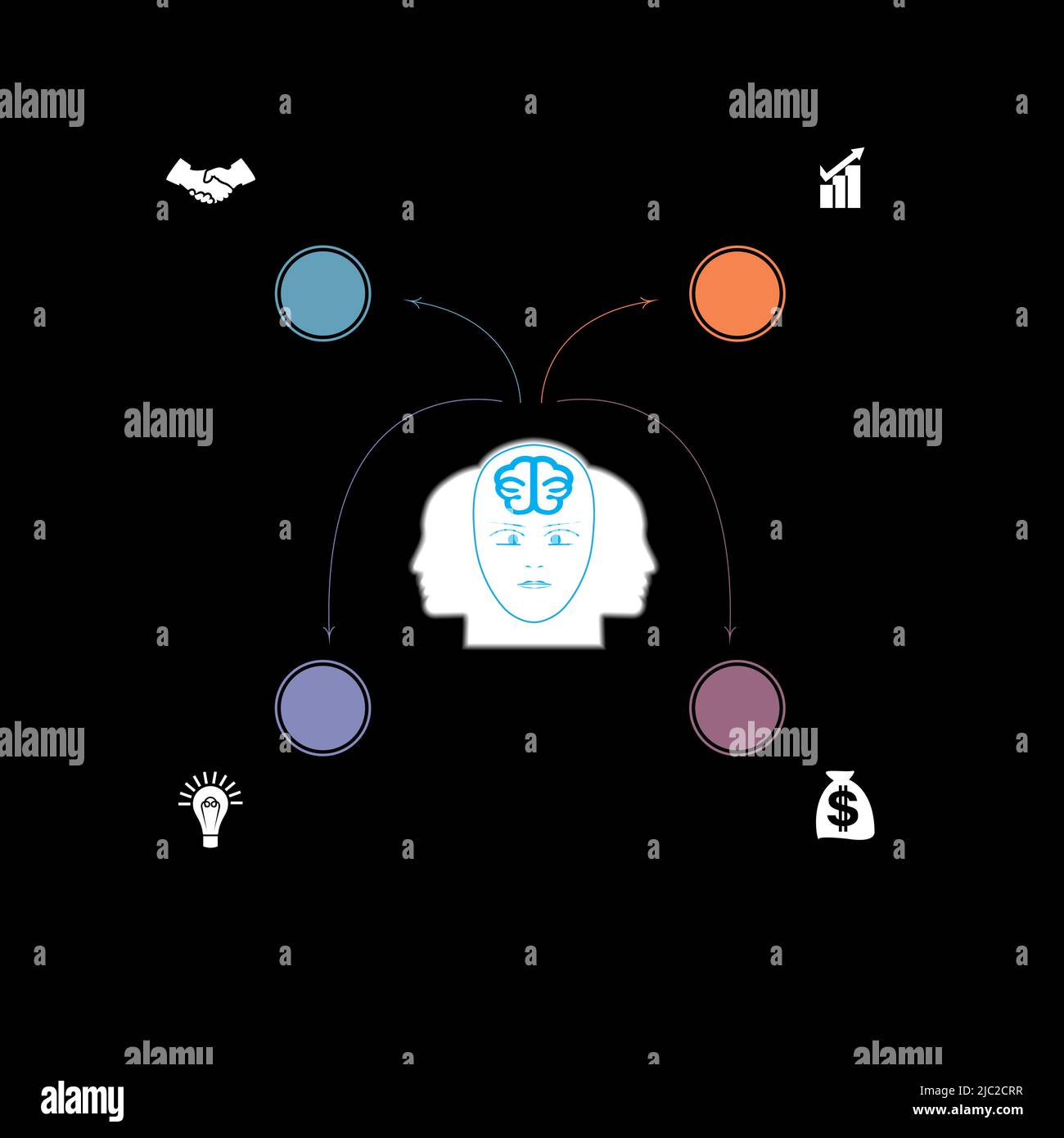 Brain storm infographics business concept for 4 options, parts, or ...