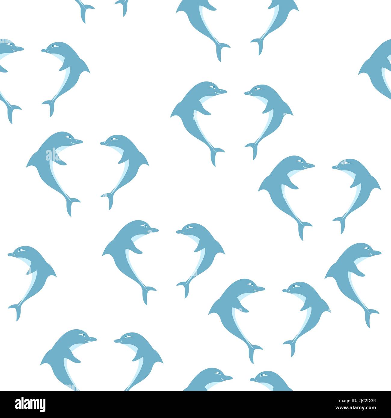 Seamless background with two dolphins on white background Stock Vector ...