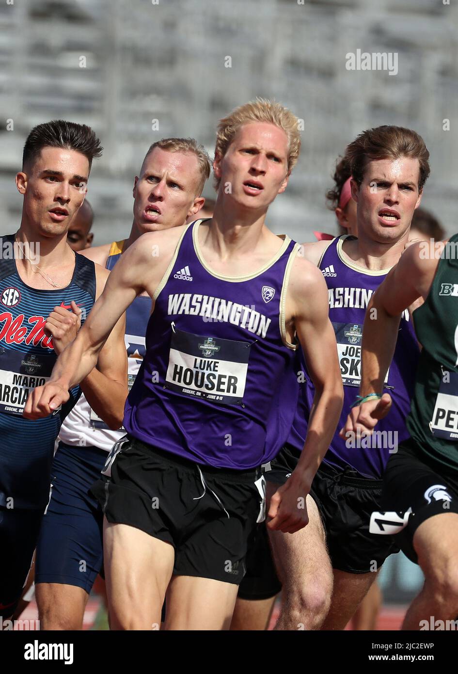 June 8 2022: Luke Houser of Washington competes in the Men's 1500 meter ...