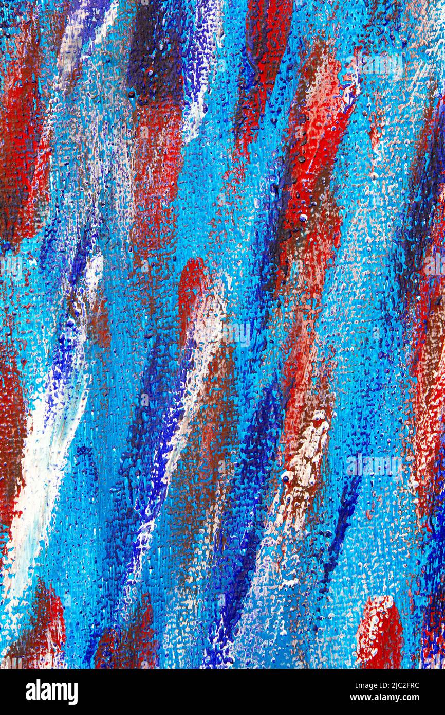 Creative background of colorful brush strokes on canvas close up ...