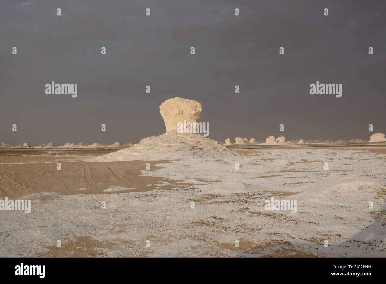 Limestone formations in the white desert national park in Egypt Stock ...