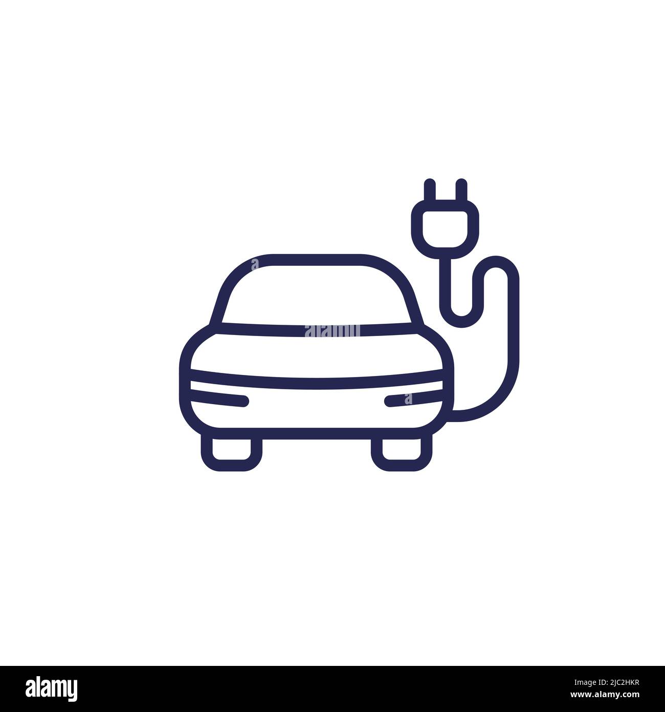 electric car with a plug line icon Stock Vector Image & Art - Alamy