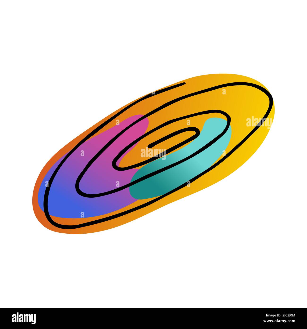 Line Space doodle galaxy. Hand-drawn nebula isolated on white ...