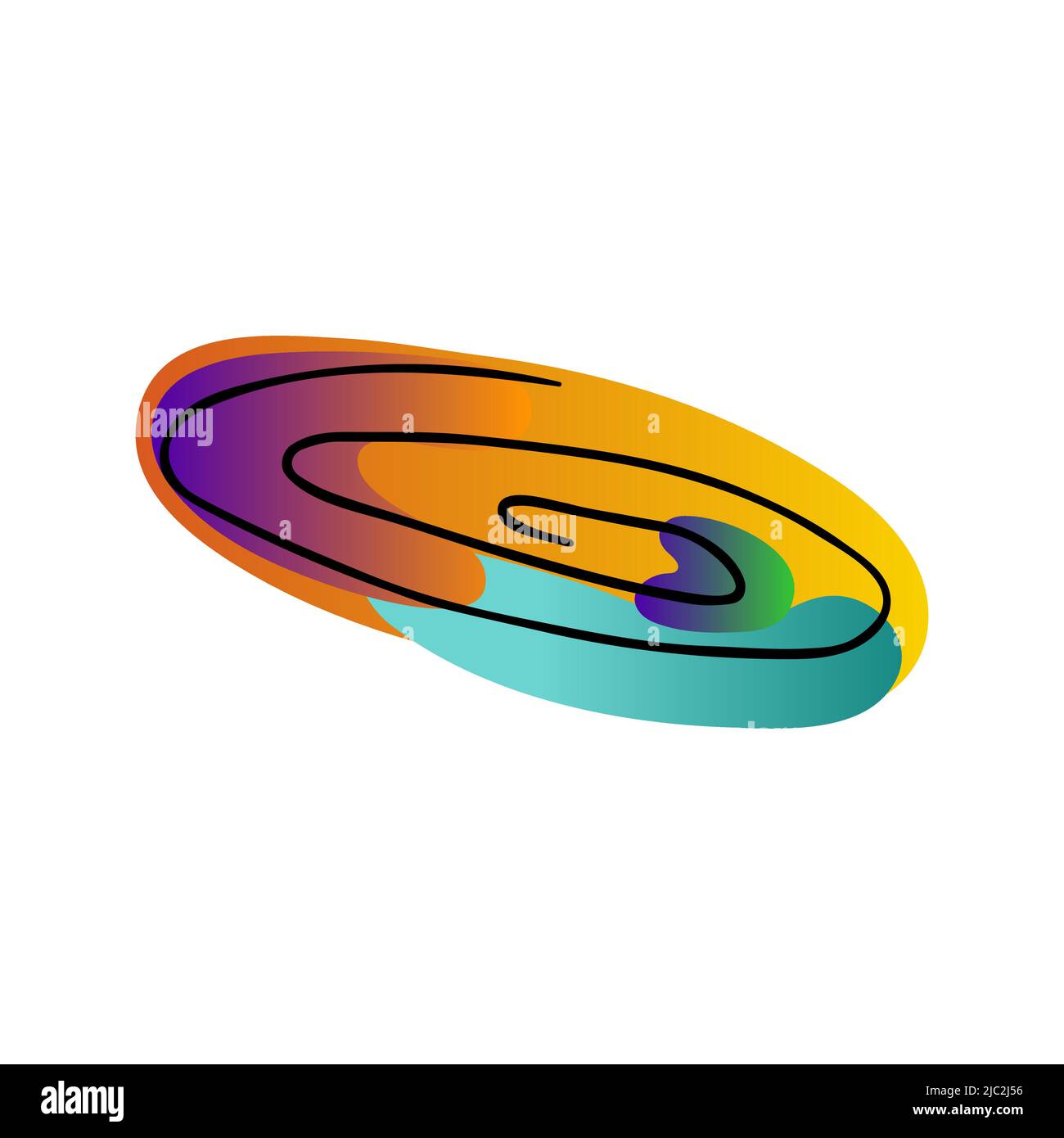 Line Space doodle galaxy. Hand-drawn nebula isolated on white ...