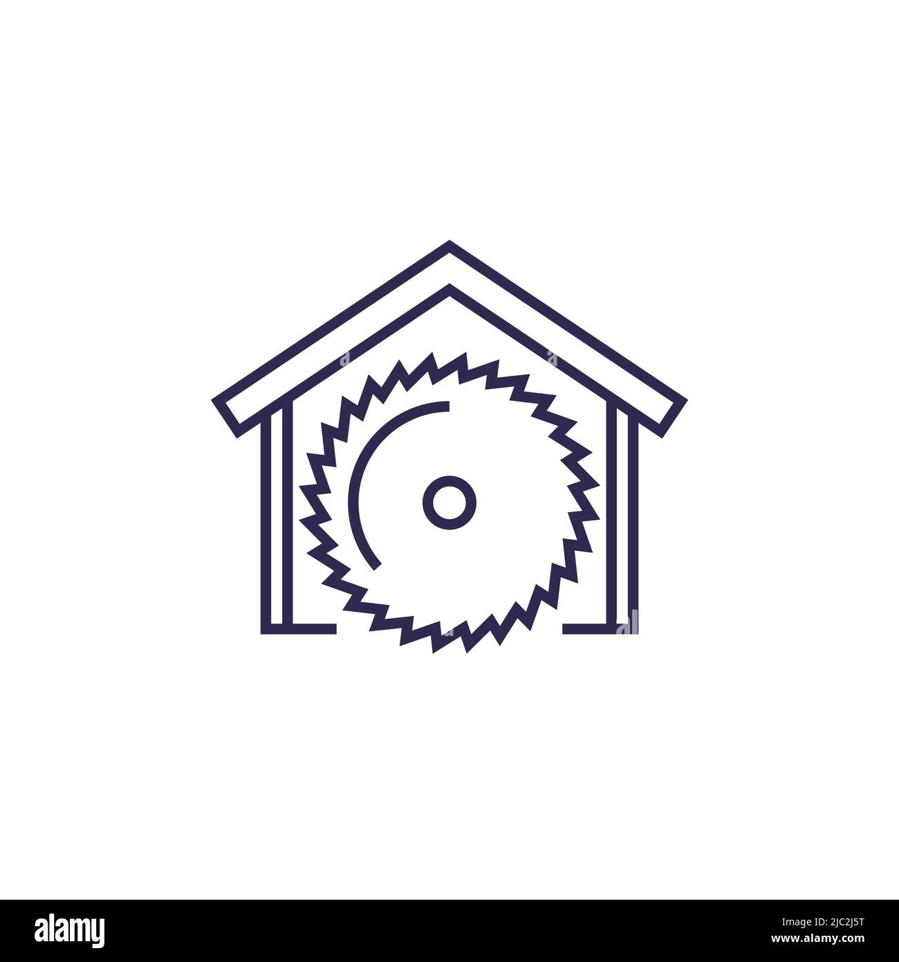 sawmill icon on white, line vector Stock Vector Image & Art - Alamy