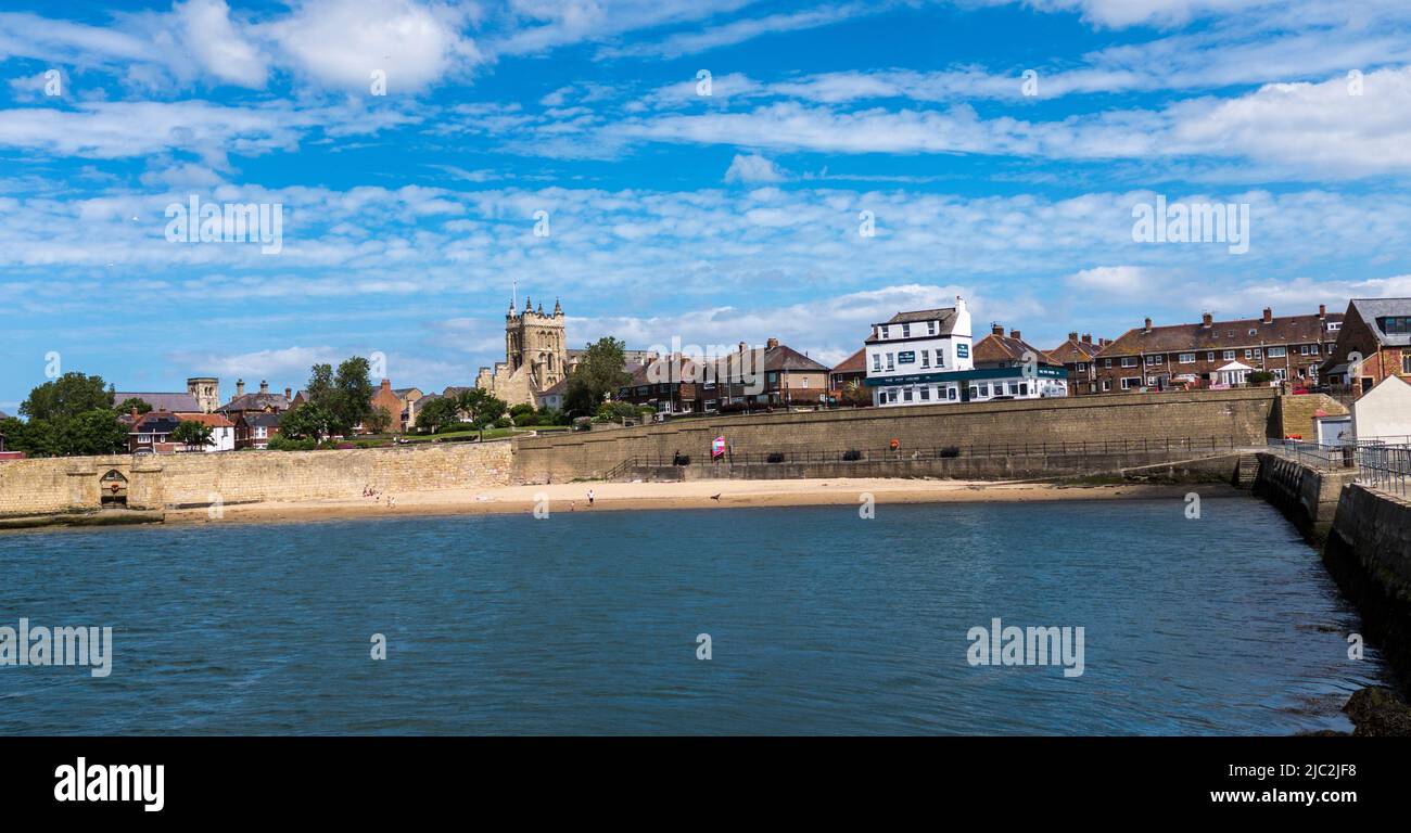 The seafront at the Headland,Hartlepool,England,UK with the Pot House ...