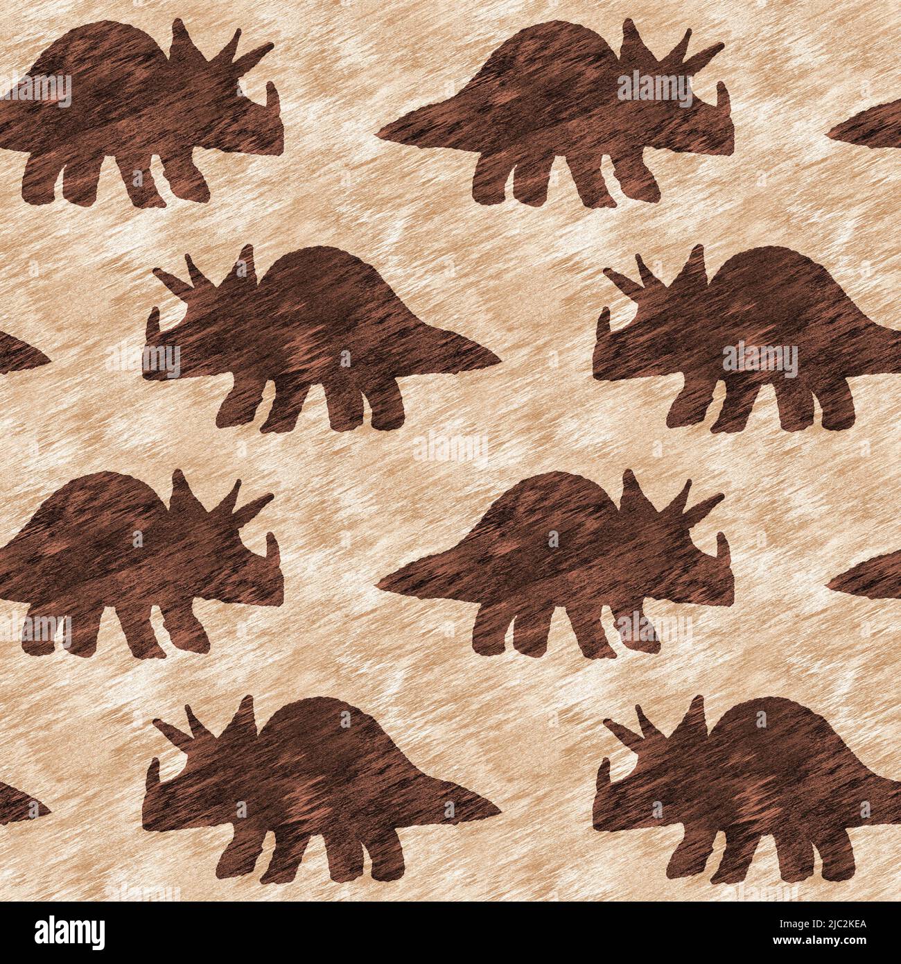 Hand drawn triceratops dinosaur seamless pattern. Gender Neutral ...