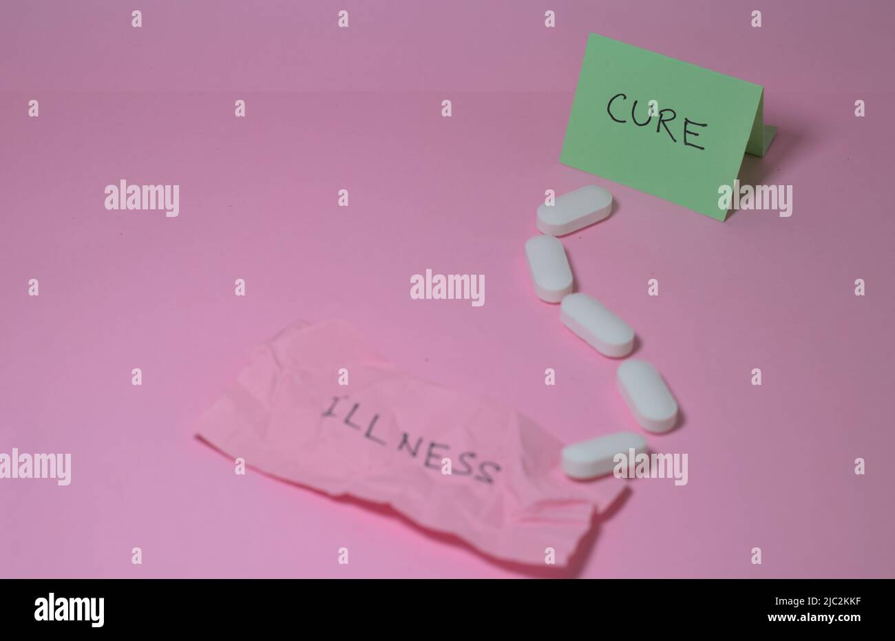 White medicine or drugs making path or steps towards a hand written ...