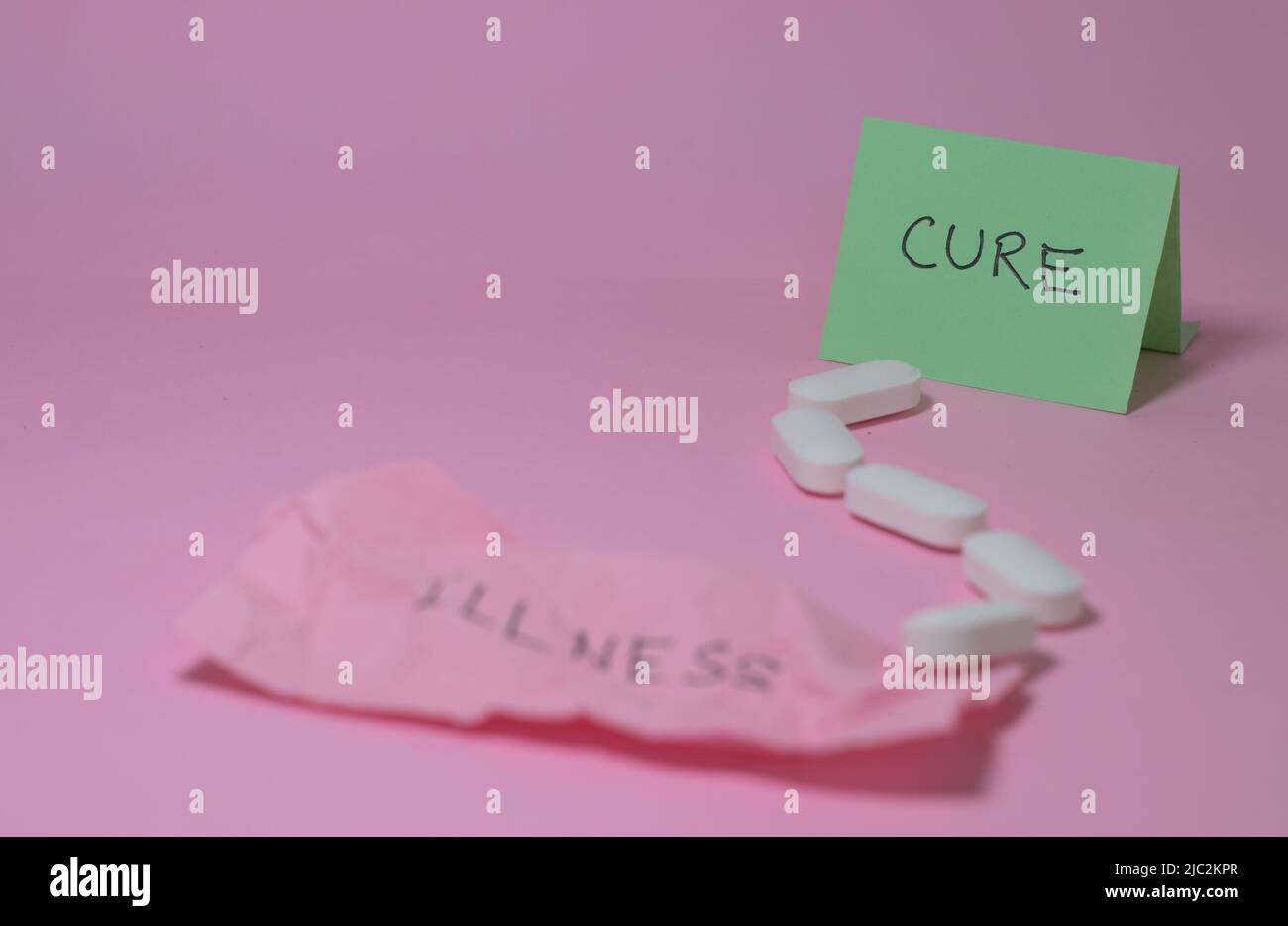 White medicine or drugs making path or steps towards a hand written ...