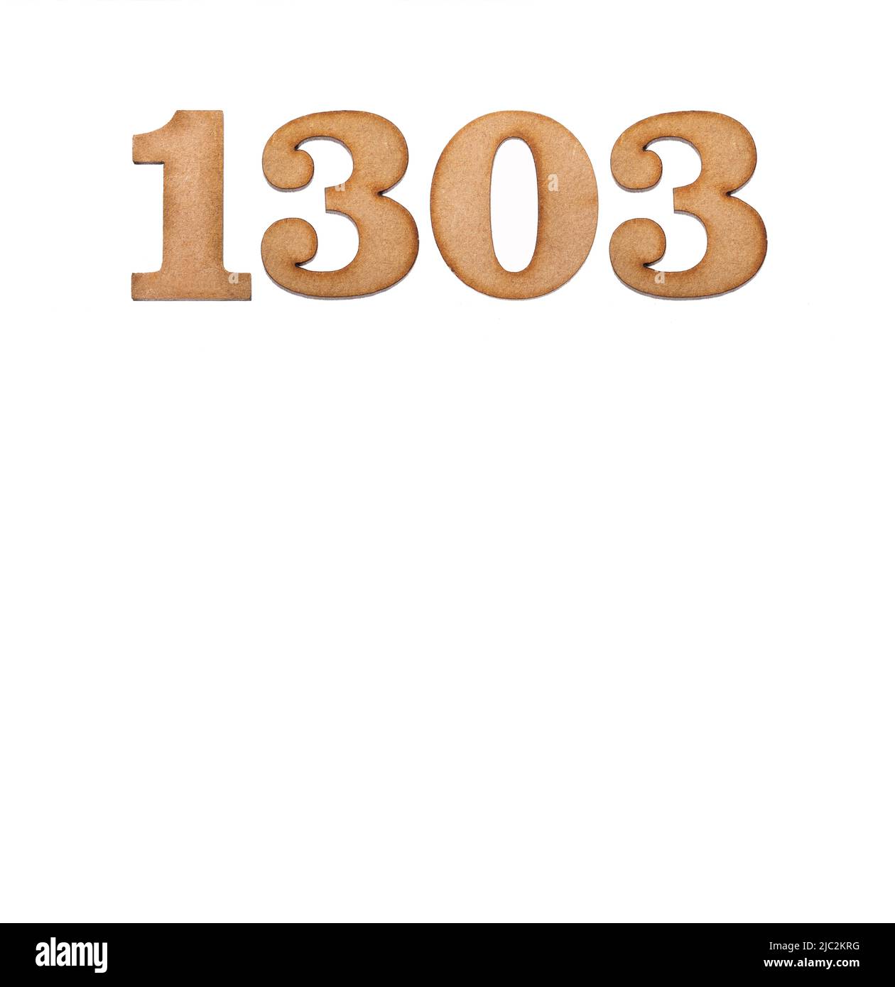Number 1303 in wood, isolated on white background Stock Photo - Alamy
