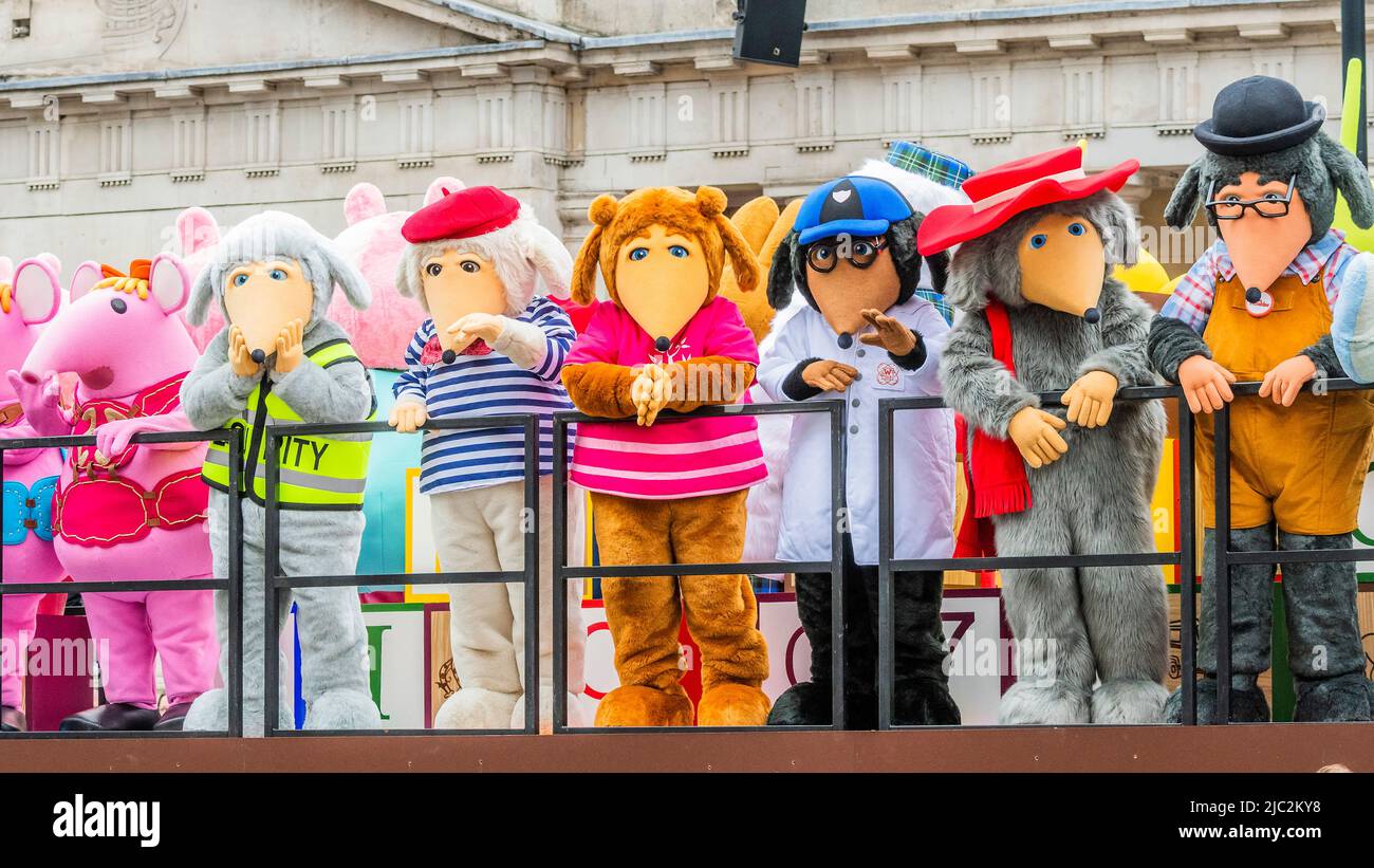 Television characters including the wobbles, the Gruffly, Wallace and ...