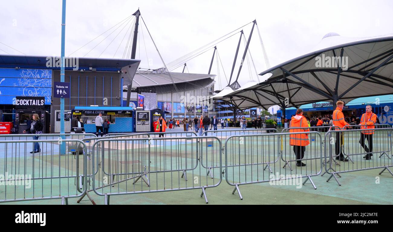 Manchester, UK. City Square Fanzone with well staffed security. Etihad ...