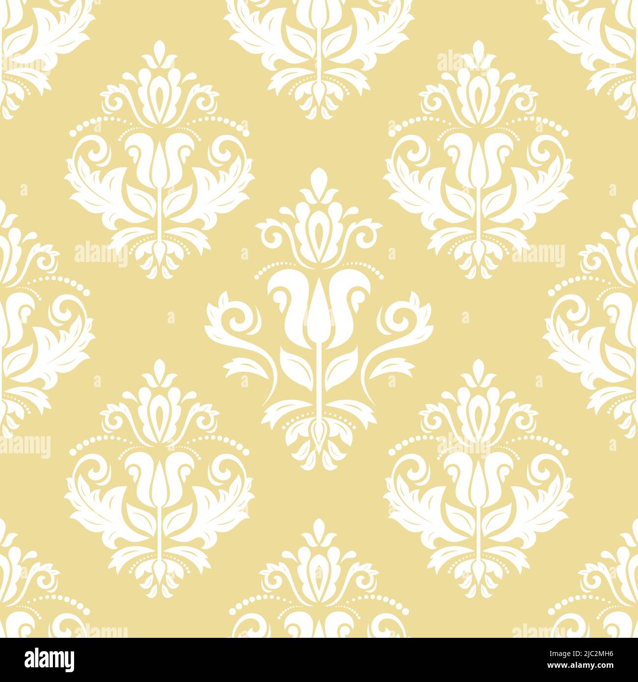 Orient vector classic pattern. Seamless abstract yellow and white ...