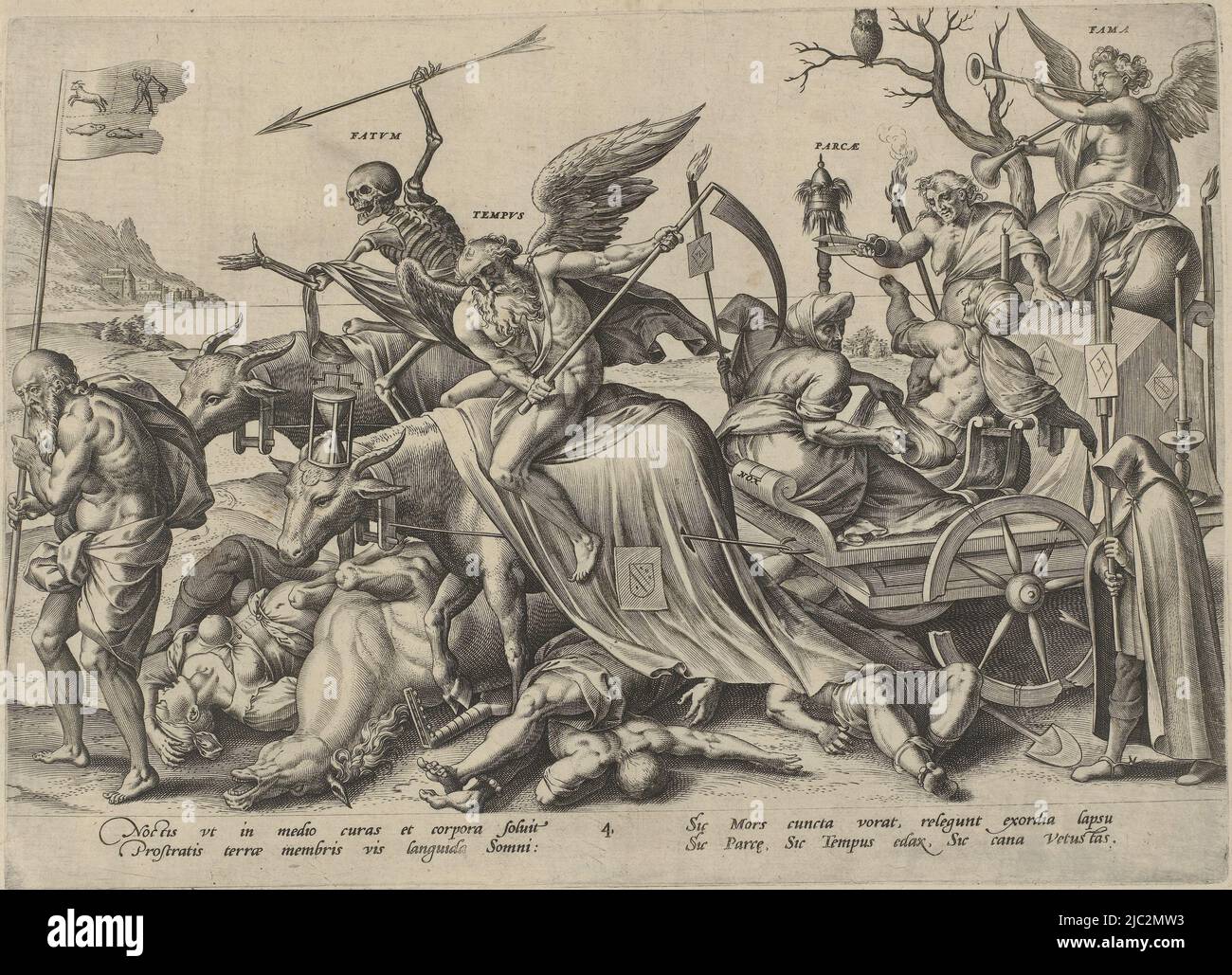 Allegory of old age, corresponding to the four times of day and the ...