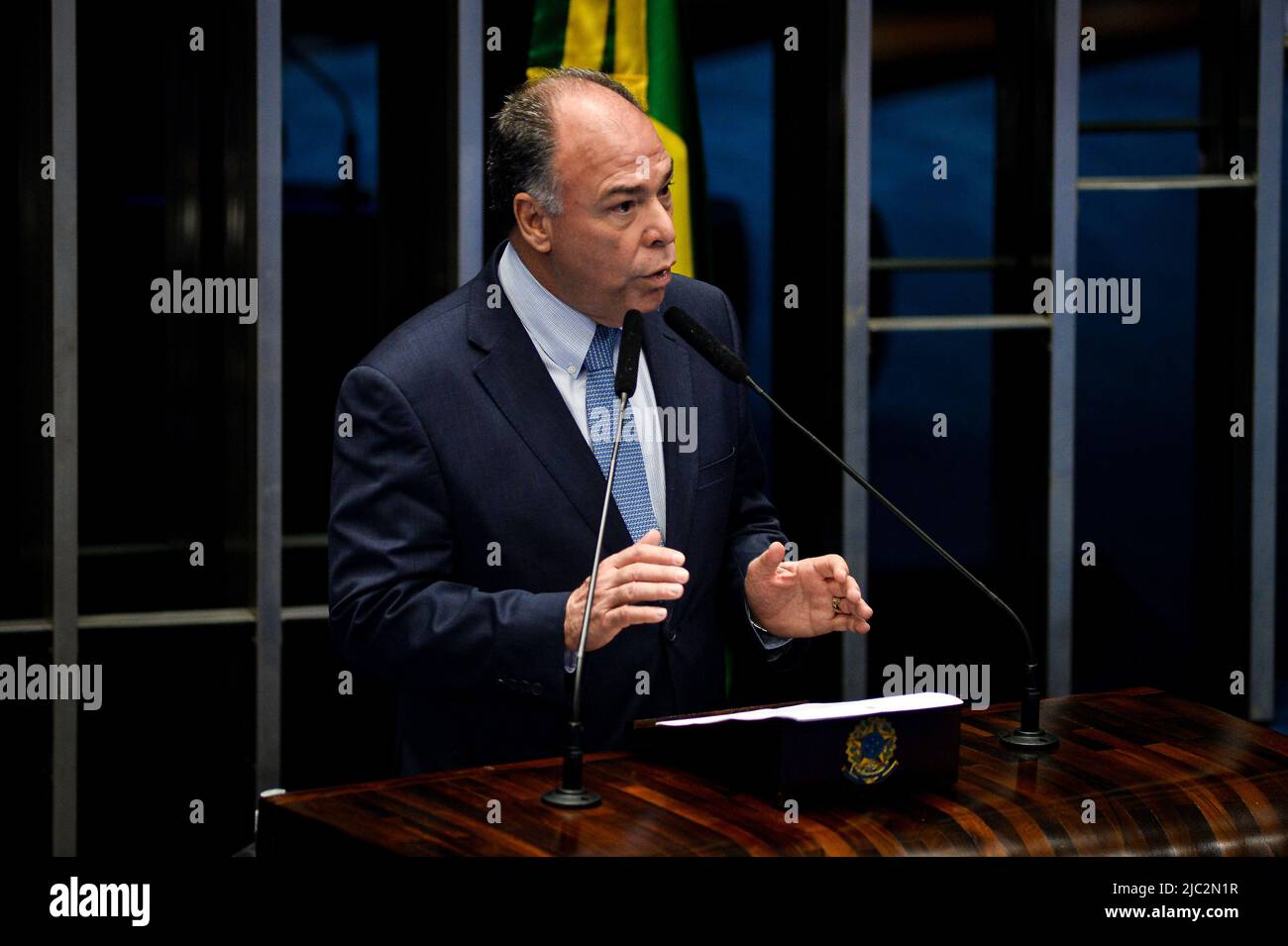 Senator Fernando Bezerra reads in the plenary of the Senate the PLP 18/ ...