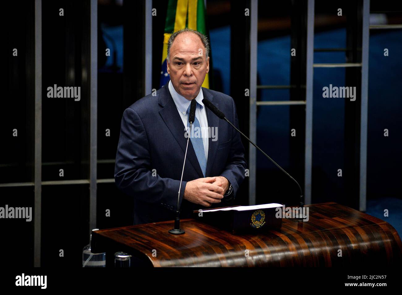 Senator Fernando Bezerra reads in the plenary of the Senate the PLP 18/ ...