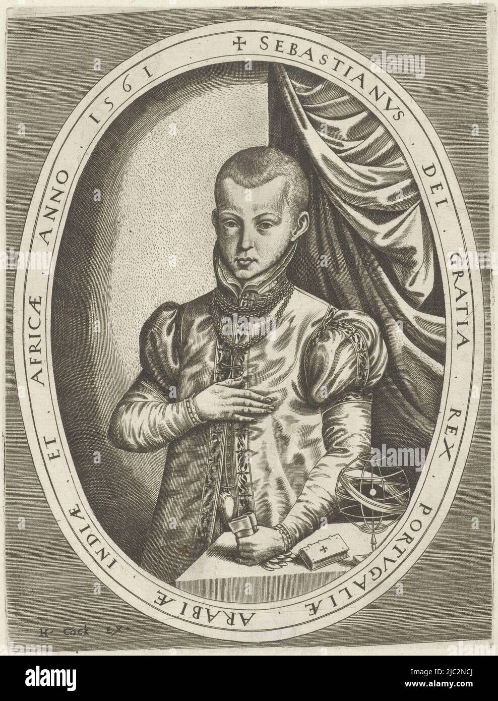 Portrait of Sebastian I of Portugal standing half-square to the left at ...