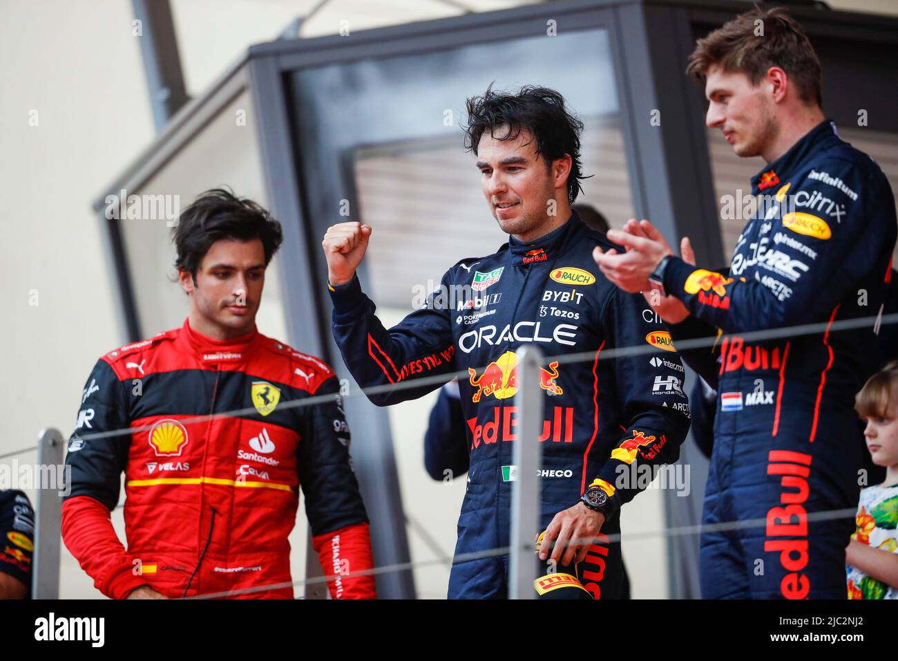 Monte Carlo, Monaco. 29th May, 2022. #55 Carlos Sainz (ESP, Scuderia Ferrari), #11 Sergio Perez ...