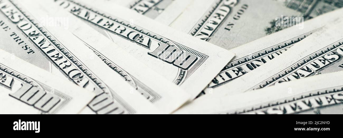 American paper dollar bills background. Hundred dollar banknotes ...