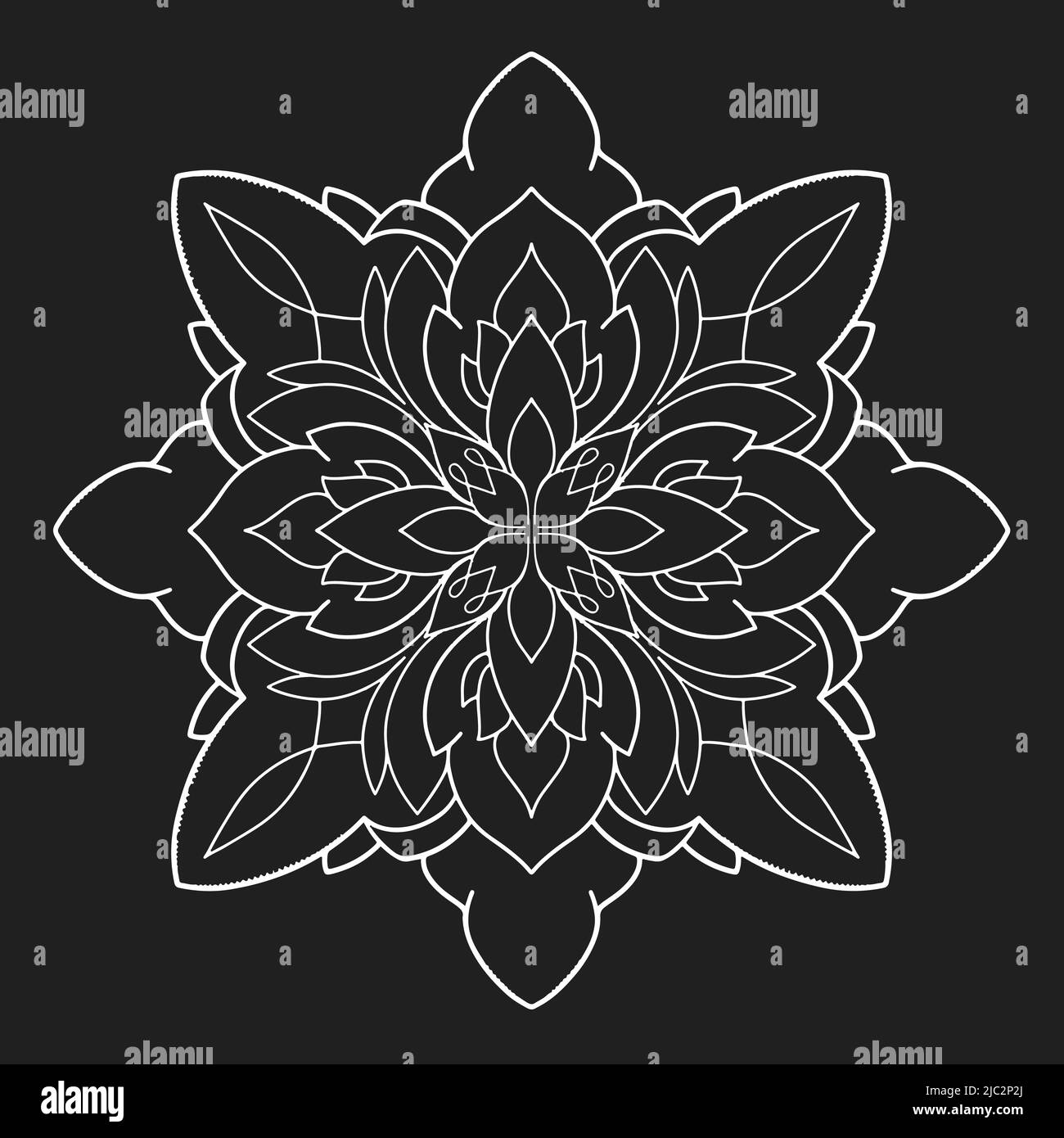 Mandala, east, India, pattern, decoration, white, black background ...