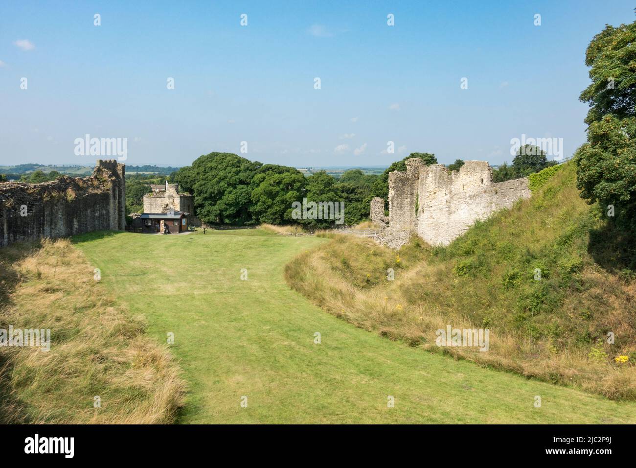 General view of the barbican area of Pickering Castle including Coleman ...