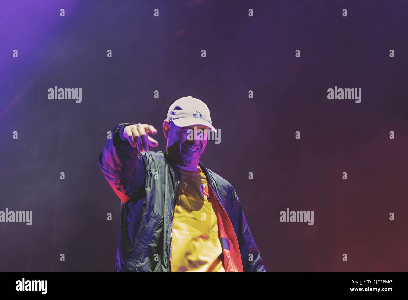 Fabri Fibra (Fabrizio Tarducci) performs live on stage at the Rock in ...