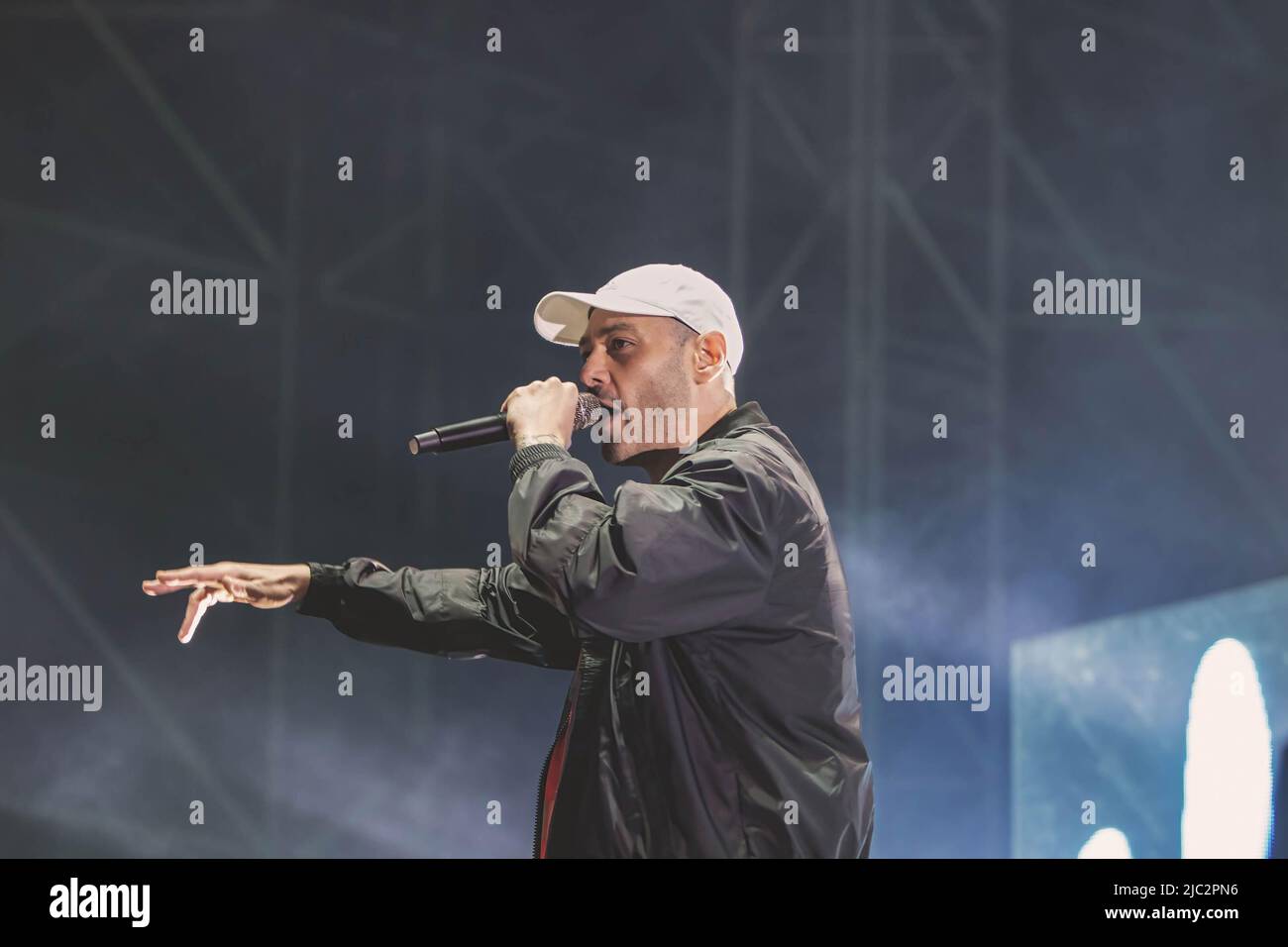 Fabri Fibra (Fabrizio Tarducci) performs live on stage at the Rock in ...