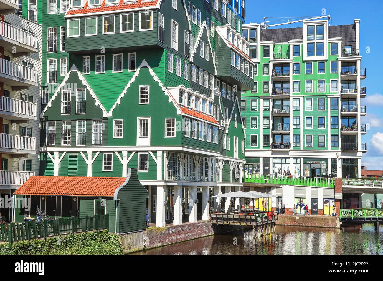 ZAANDAM, NETHERLANDS - April 26th, 2022: View to iconic Inntel Hotels ...