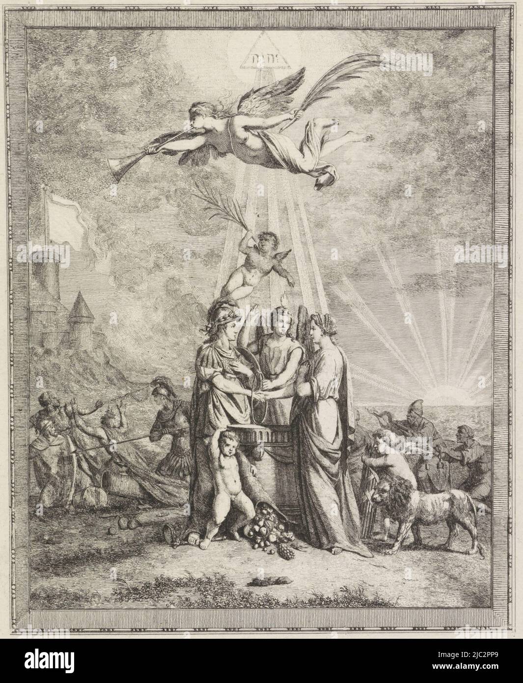 Allegory of the provisional peace reached in London between France and ...