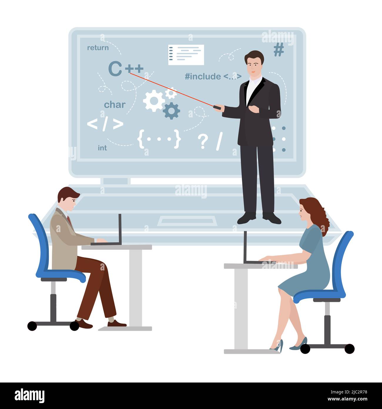 Computer programming college student Stock Vector Images - Alamy