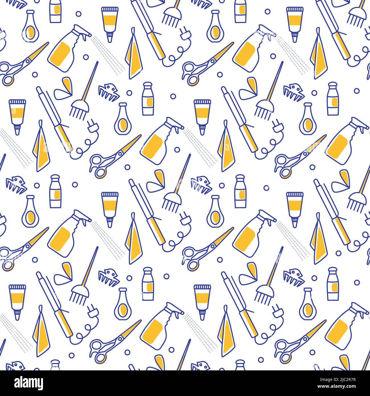 Vector Barbershop seamless pattern Illustration Professional ...