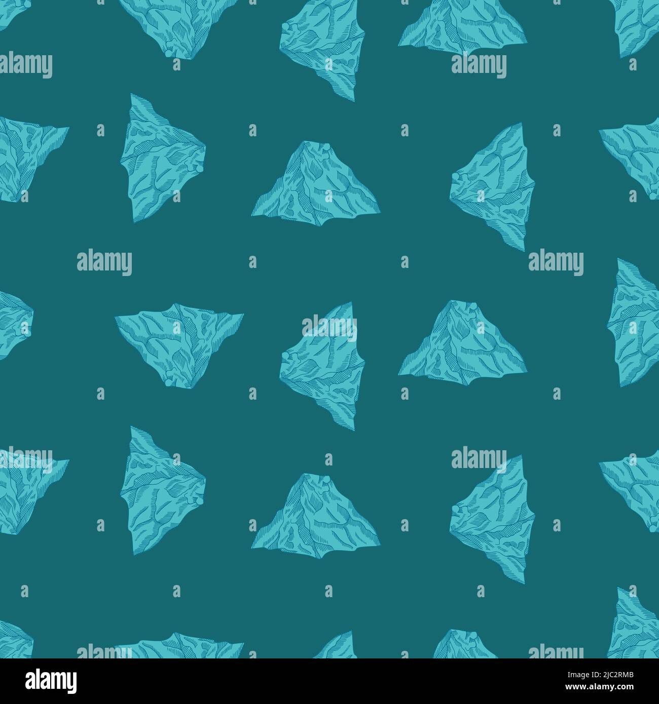 Mountain peak engraved seamless pattern. Vintage background rock ...