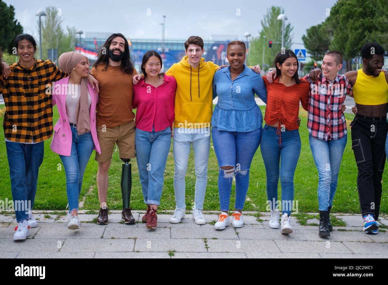 Group of friends of different ethnicities together like a team Stock ...