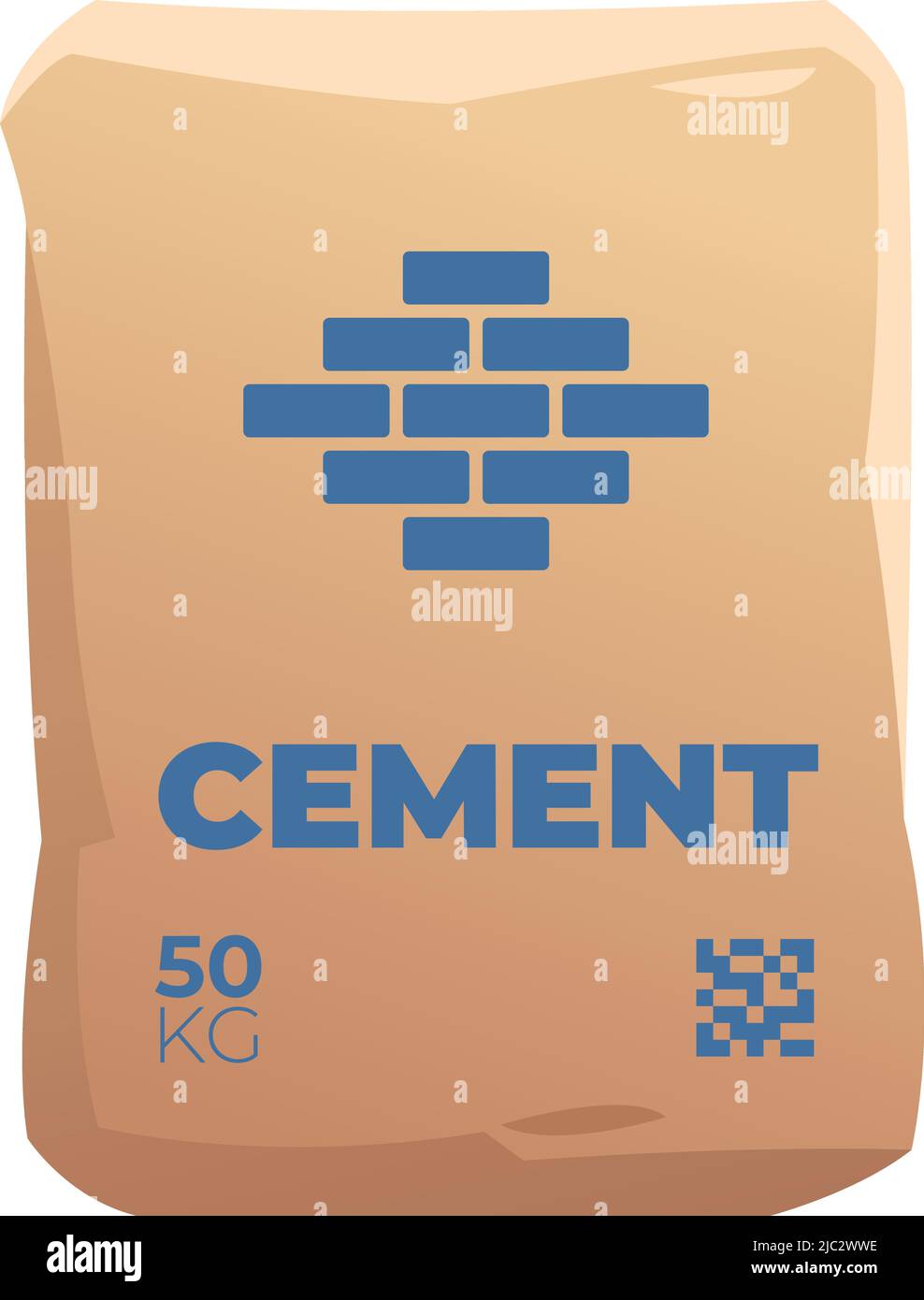 Cement bag icon. Cartoon paper pack. Construction material isolated on ...