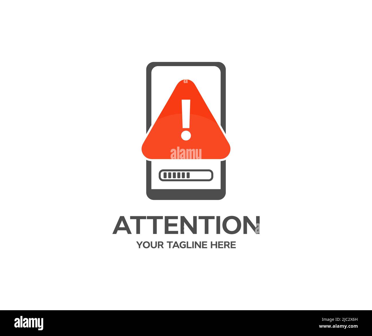 Caution alarm set, danger sign collection, attention, mobile logo ...