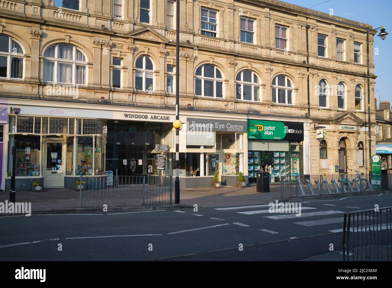 Penarth Town Centre showing the Windsor Arcade Penarth South Wales ...