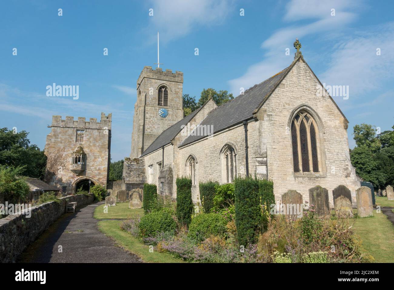 The Marmion Tower and St Nicholas' Church, West Tanfield, North ...