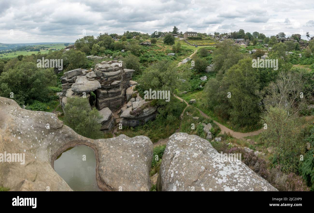 Panoramic view of part of Brimham Rocks, near Harrogate, North ...