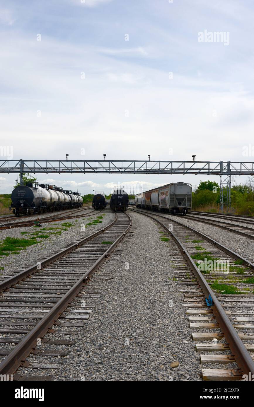 Procor rail tank cars. Railway shipping cars captured in Southwestern ...