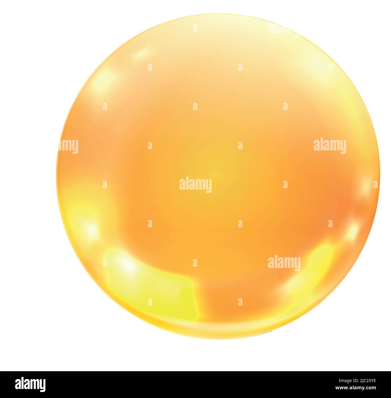 Golden serum capsule. Golden sphere. Realistic drop isolated on white ...