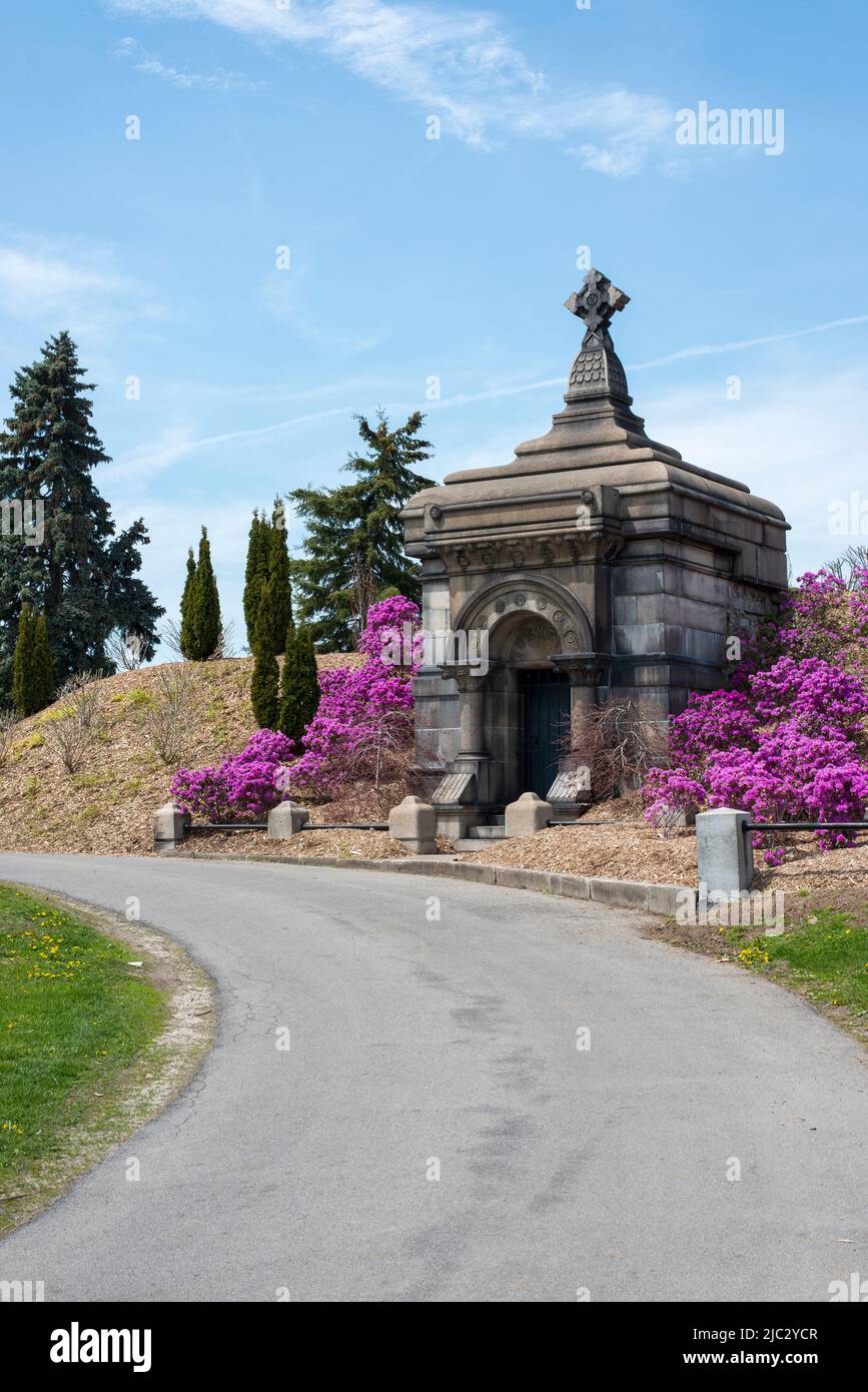 A vertical image of the stunning historic George Elias Tuckett Vault ...