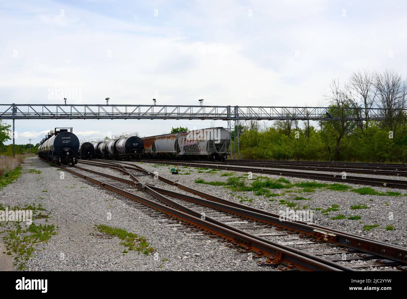 Procor rail tank cars. Railway shipping cars captured in Southwestern ...