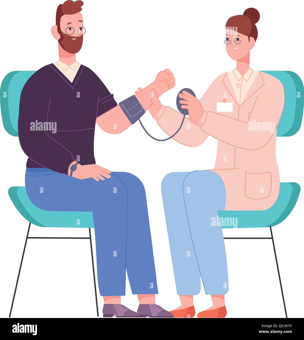 Nurse checking patient blood pressure. Medical examination isolated on ...