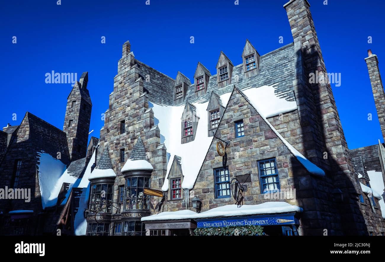 Amazing View to the Hogsmeade Village near Hogwarts Castle Stock Photo ...