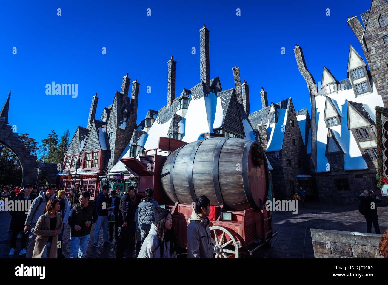Amazing View to the Hogsmeade Village near Hogwarts Castle Stock Photo ...