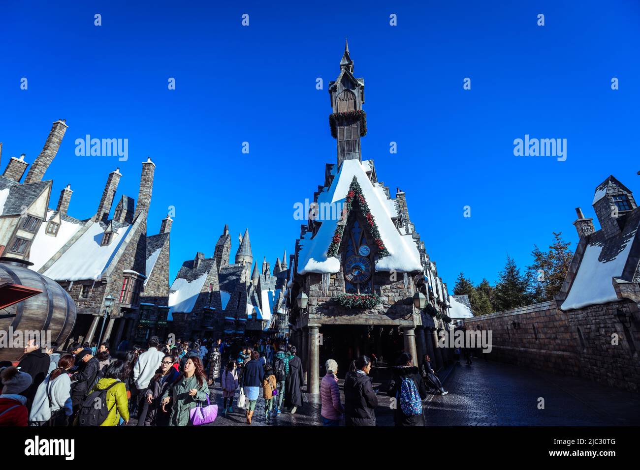 Amazing View to the Hogsmeade Village near Hogwarts Castle Stock Photo ...