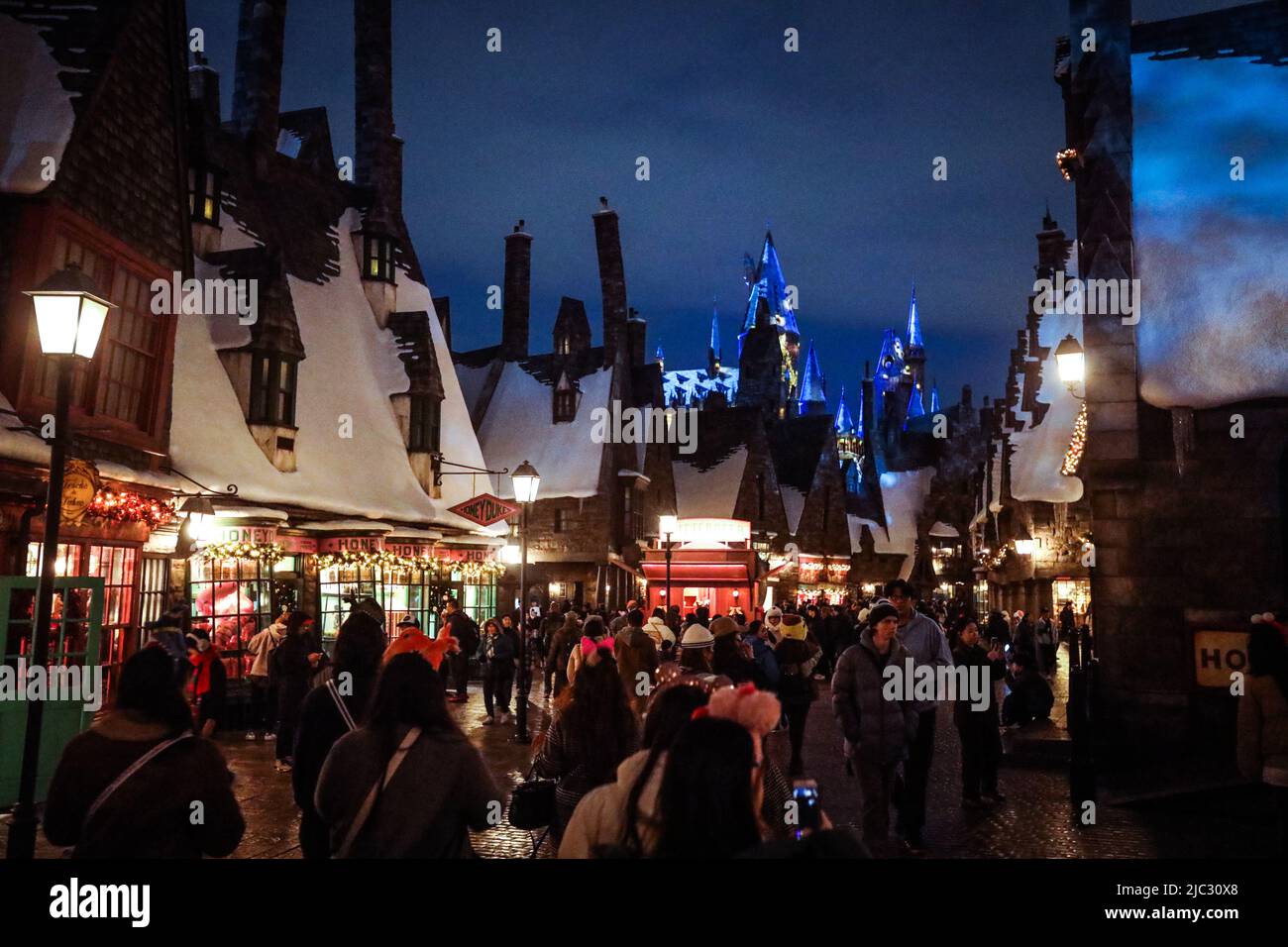 Amazing View to the Hogsmeade Village near Hogwarts Castle Stock Photo ...