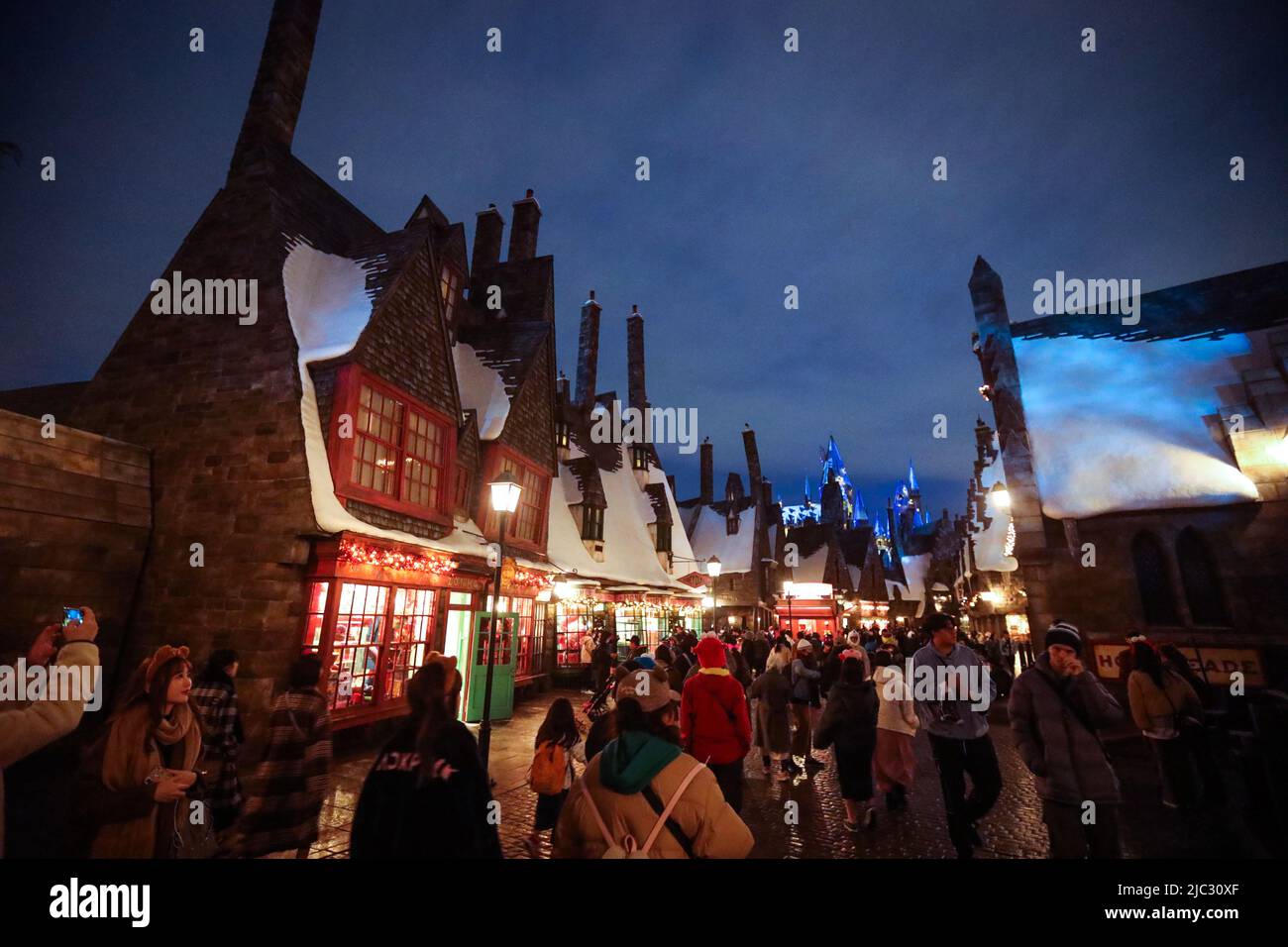 Amazing View to the Hogsmeade Village near Hogwarts Castle Stock Photo ...