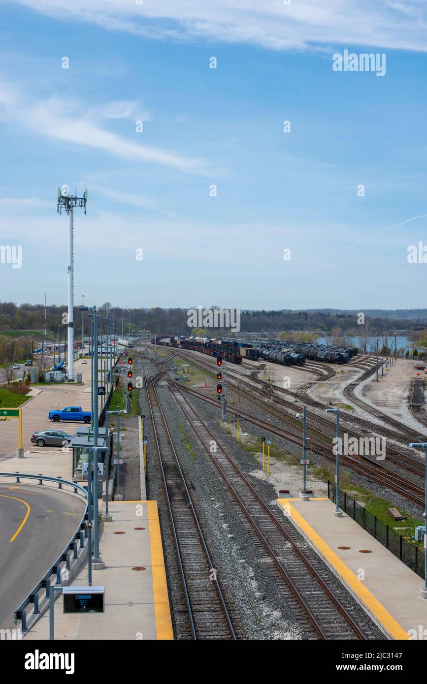 Hamilton GO Centre commuter rail station and bus terminal. Hamilton ...